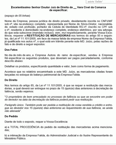 Modelo de peticao para restituicao da caucao em contrato de aluguel ... Modelo de peticao para restituicao da caucao em contrato de aluguel ...