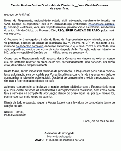 Modelo de peticao para restituicao da caucao em contrato de aluguel ... Modelo de peticao para restituicao da caucao em contrato de aluguel ...