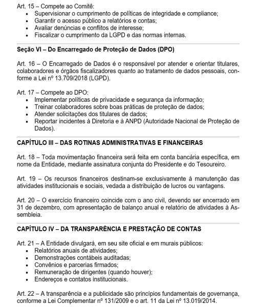 Modelo de Regimento Interno de Entidade Filantrópica — Estrutura ...